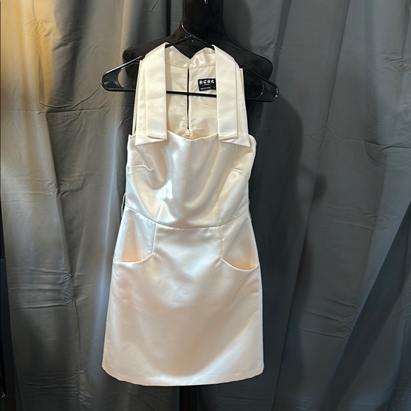 BCBG Paris | Dresses | Bcbg Paris Cream Halter Sheath Dress For ...